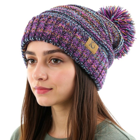 KBETHOS | Accessories | Kbethos Multi Color Rainbow Chunky Pompom Cable ...